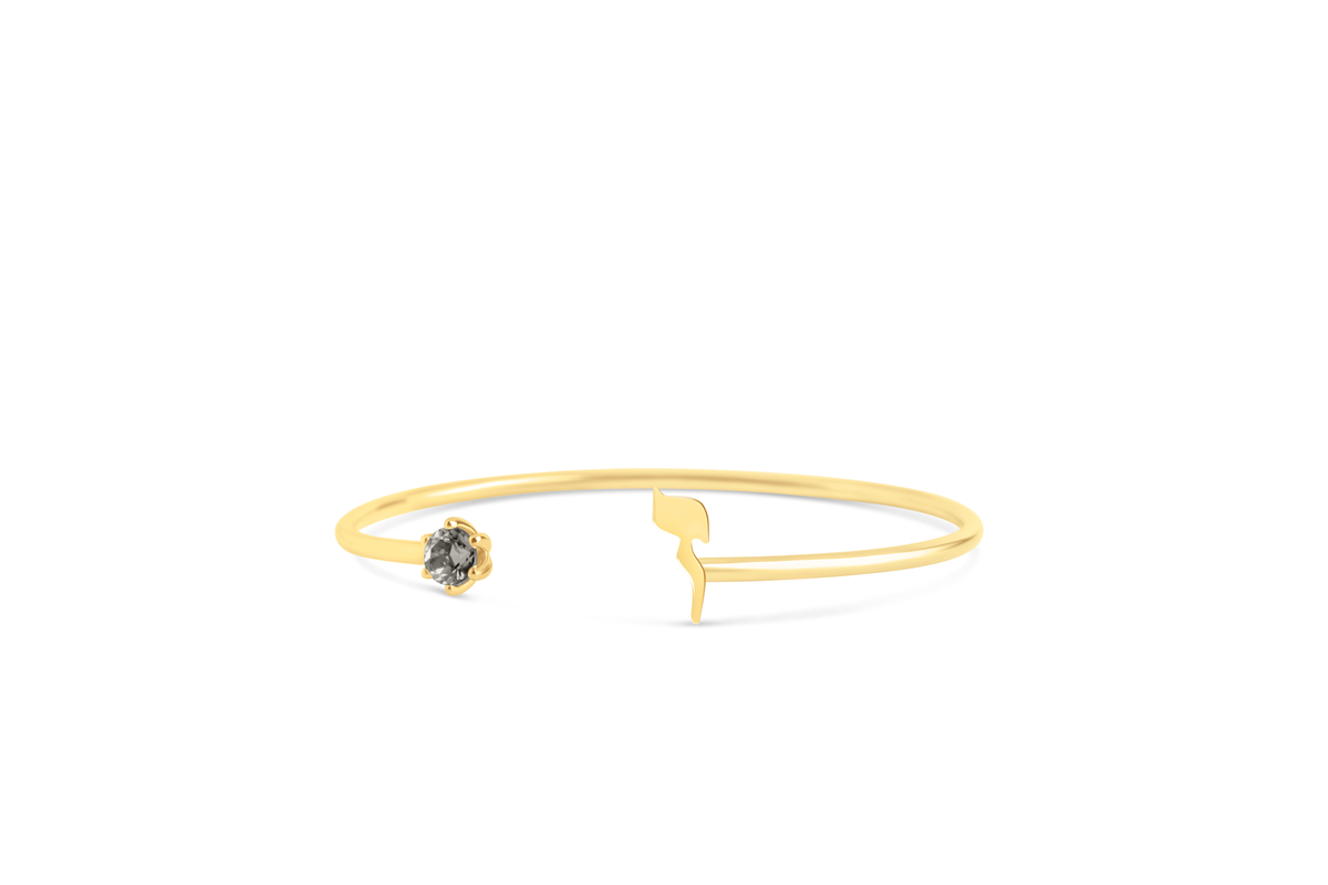 18K Gold Hebrew ZAYN Initial Cuff Bracelet – Procaccia Jewelry USA